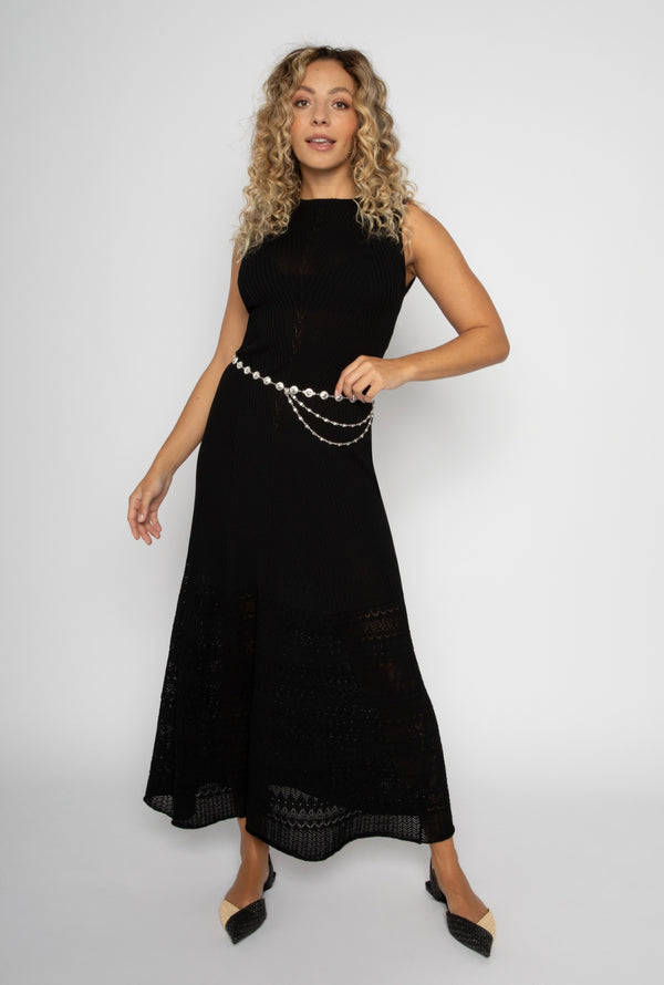 Vanzetti Fashion Silver Swarovski Crystal Chain Belt | PapillonStyles