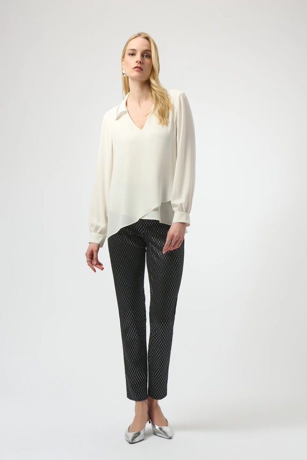 Joseph Ribkoff Georgette Flared Layered Top - PapillonStyles