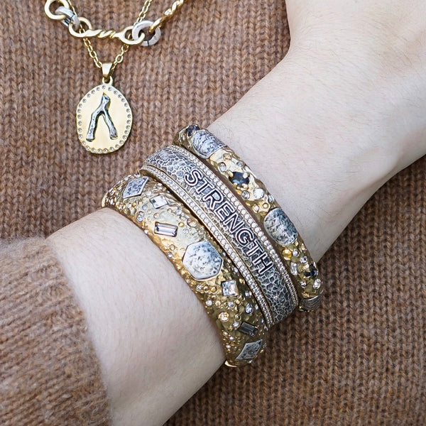 Tat2 Designs Oval Empire Bangle – Swarovski & Antique Coin | PapillonStyles
